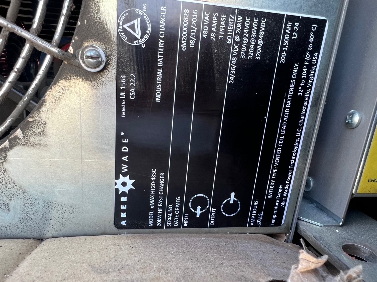 AKERWADE eMAX HF20-48SC FAST CHARGER MULTI OUTPUT 24/36/48 VOLT | ForkliftTrader.com - Parts ...