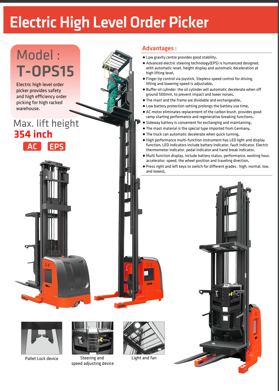 2025 TAILIFT T-OPS15 ELECTRIC 3300LB HIGH LEVEL ORDER PICKER ...